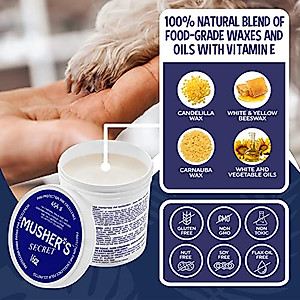 Musher's Secret Dog Paw Wax 454 g (16 oz) - Moisturizing Dog Paw Balm that Creates an Invisible Barrier That Protects and Heals Dry Cracked Paws - All-Natural with Vitamin E and Food-Grade Ingredients