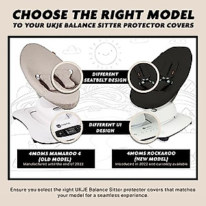 UKJE Liner Baby Rocker Cover - Compatible with 4moms MamaRoo 4 Old Model Before 2022 - Baby Swing Cover - Bouncer Cover - Made in EU - 100% Oeko-Tex Cotton - Cover Swing Bouncer - Taupe