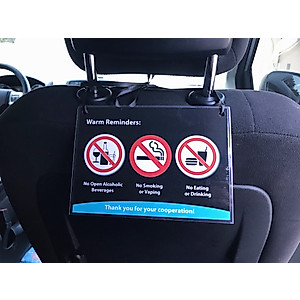 AS PRO (Set of 2) Headrest Rider Reminder Decal Sign Rideshare Car Display Cards