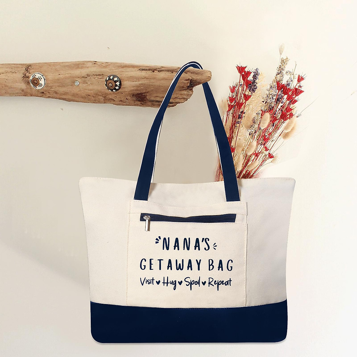 SELORY Christmas Nana Gifts for Grandma,Nana Gifts,Grandma Birthday Gifts Tote Bag,Gigi Gifts for Grandma,Mimi Grandma Gifts from Grandchildren Granddaughter Grandson Grankids,Great Grandma Gifts