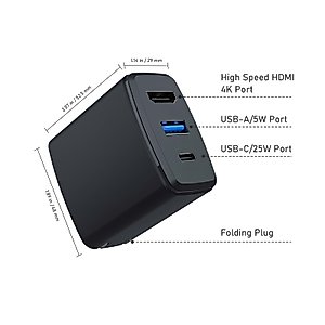 MANMUVIMO Switch Dock Charger HDMI Adapter for Nintendo Switch/OLED, Switch Docking Station Replacement for Original Dock Set, Portable 30W High-Speed with USB 3.0 Port, USB-C to USB-C Cable(Black)