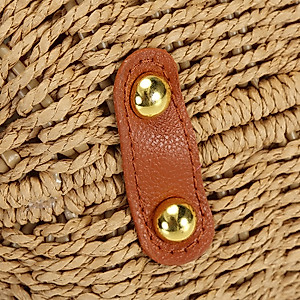 So'each Women's Handmade Wicker Woven Purse Tassels Message Crossbody Shoulder Bag Khaki