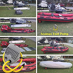 Seamax 7L Single Stage Foot Pump for Inflatable Boats, Max 3.6 PSI Support Inflation and Deflation