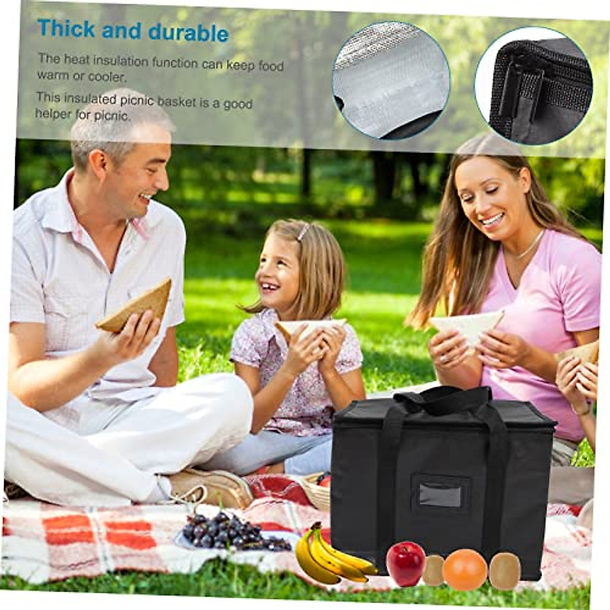 BESTonZON Insulation Bags Catering Bag Insulated Bag for Catering Insulated Shopping Bags Foldable Lunch Bag Portable Ice Pack Heat Bags for Food Collapsible Transport Tote Cooler Bag Large