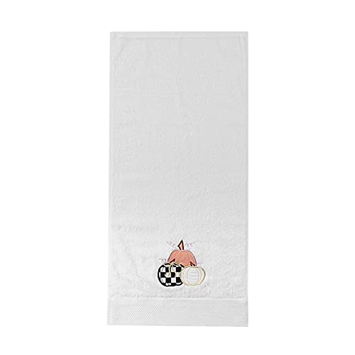 Quera 2 Pack of Fall Thanksgiving Hand Towels 100% Cotton Pumpkin Premium Luxury Decorative Bathroom Decorative Plate Set Dry, Clean, Cook, Autumn 13.7 "x 29.5", White