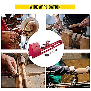 VEVOR Wood Lathe, 14''x40'' Power Lathes, 0.5HP Wood Lathe Machine, 1 Phase Benchtop Lathe, Excelsior Wood Lathe, 810, 1180, 1700, 2480 Rpm Power Wood Lathes with 3 Chisels 2 Wrenches and Accessories