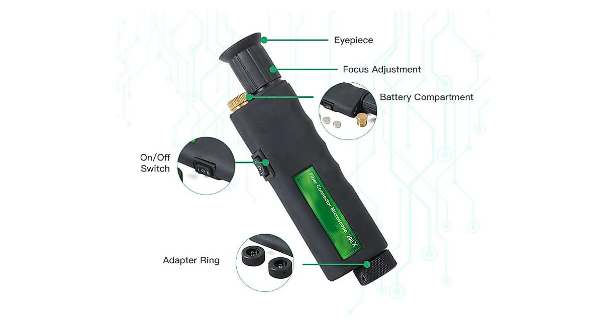 Handheld Optical Fiber Microscope: 200X & 400X Magnification