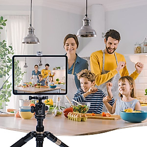 ARNARKOK Metal Tablet Tripod Mount, 7.9-12.9in Ipad Holder, Rotatable Cold Shoe, 2 Acra Swiss QR Bracket, Universal Tablet Mount for Video Recording