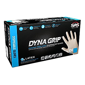 SAS Safety 650-1005 Dyna Grip Exam Grade Glove, XX-Large, 100-Pack