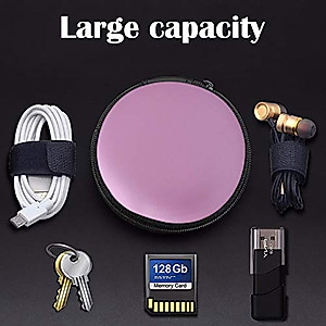 6 Pcs Portable Earbuds Case with Cable Clip & 2 Headphone Cable Clip, AIFUDA Mini Hard EVA Carrying Case Storage Bag for Earphone Earbuds Bluetooth Headset U Disk