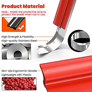 24-Inch Skimming Blade, TOOVEM Drywall Tools Aluminum Housings, Stainless Steel Skim Coating Blade Knockdown Texture Knife, Precision 0.35mm Ergonomic Aluminum Blade Profile for Drywall Repair