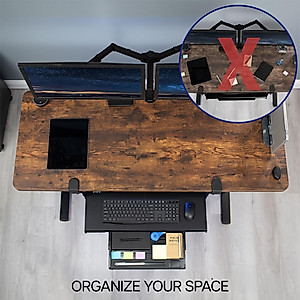VIVO Large Keyboard Tray Under Desk Pull Out Platform with Pencil Drawer, Extra Sturdy C Clamp Mount, 27 (33 Including Clamps) x 11 inch Slide-Out Tray with Storage Drawer, Black, MOUNT-KB05-4D