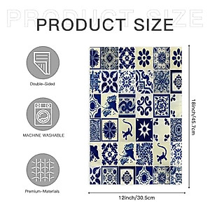Double-sided garden flag Mexican Talavera Ceramic Tile Pattern Ethnic Folk Outdoor Flag Garden Flag Yard Outdoor Decoration （12×18in）.
