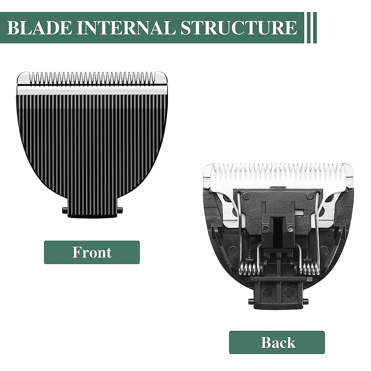 2 Pack Replacement Blades for Meridian Trimmer, Hygienic Ceramic Replacement Blades Compatible with Meridian Body Trimmer (Onyx & Sage), Black