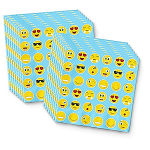 Emoji Birthday Party Supplies Set Plates Napkins Cups Tableware Kit for 16