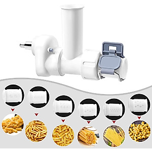 POSKZLE Pasta Attachment for Kitchenaid Stand Mixer with 6 Different Shapes Pasta Press Outlet,Durable 6-in-1 Pasta Extruder for Kitchenaid Mixer (SPXN02)