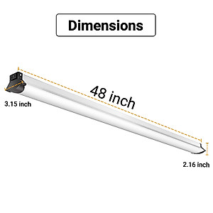 FAITHSAIL 4FT Linkable LED Shop Light, 50 W for Garage, 5600 LM 4 Foot LED Light Fixtures for Workbench, 5000K LED Workshop Light with Plug, Pull Chain, Hanging Mount - 1 Pack