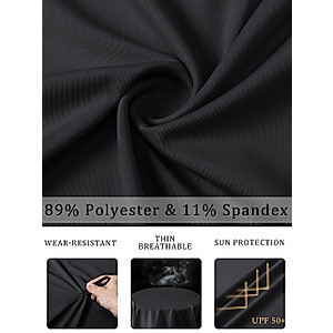 MAGCOMSEN Women's Polo Shirts Short Sleeve Sun Protection Collarless Workout Tops Moisture Wicking T-Shirts Black XL