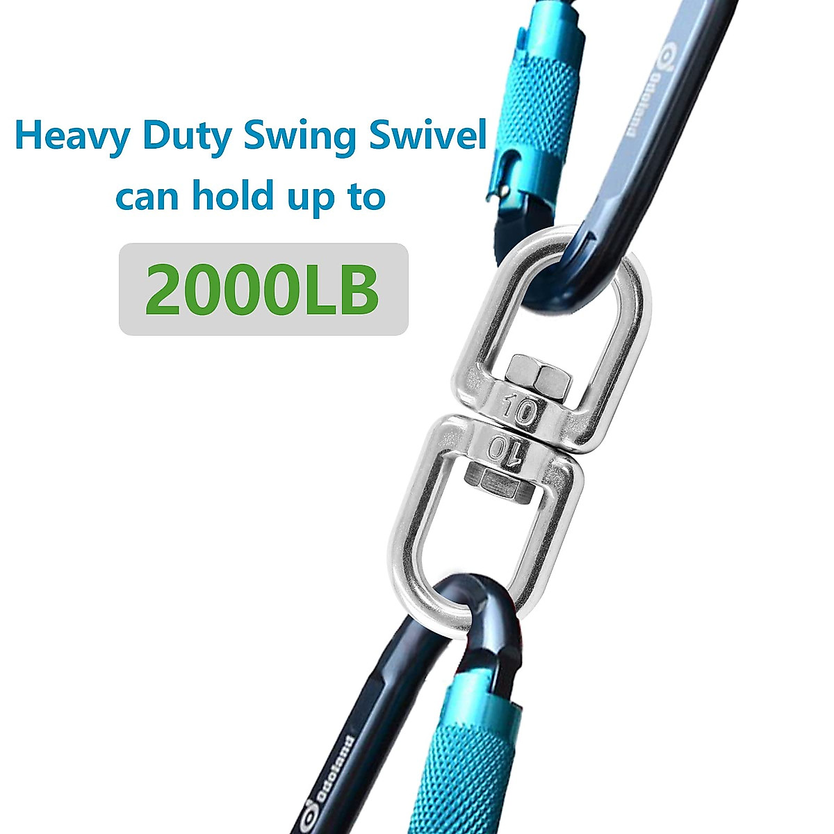 Bonsicoky Heavy Duty M10 304 Stainless Steel Swing Swivel, 360 Degree Rotational Device Hanging Accessory for Web Tree Swing, Hammock Chair, Aerial Yoga, Climbing Rope, Hold Up to 2000LB