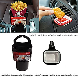 APCHY Car Air Vent Clip Sauce Holder, French Fry Cup Holder for Car, Mini Dipping Cups, Car Accessories, Sauce Containers for Ketchup Dipping