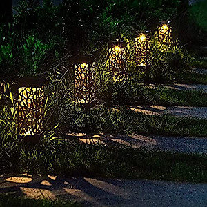 2PCS Warm White Led Solar Pathway Lights Lawn Lamp Outdoor Bulb Light Sensor Waterproof Solar Street Lamp Solar Lights for Home Garden Decor