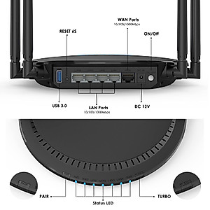 WAVLINK WiFi 6 Router,AX1800 Dual Band 2.4GHz/5GHz Gigabit Wireless Internet Mesh Router up to 1500 Square Feet Coverage & 64+Devices Connection,MU-MIMO| Turbo| TouchLink| Parental Control & QoS