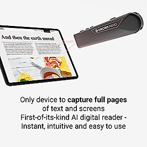 OrCam Read Smart - AI Assistive Reader - Including Smart Reading Feature- for Anyone Who is Exposed to Large Amounts, Bundled with OrCam Bluetooth Earbuds, Orcam Battery Pack and HogoR Cleaning Cloth