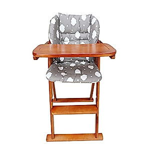 Twoworld High Chair Cushion, Large Thickening Baby High Chair Seat Cushion Liner Mat Pad Cover Breathable (Gray Clouds)