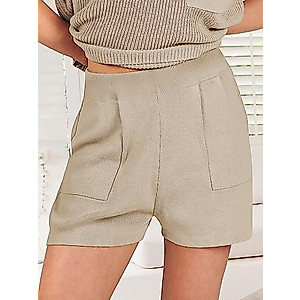 ANRABESS Two 2 Piece Outfits Womens 2023 Spring Summer Romper Matching Sets Lounge Sets Short Sweatsuits Sweat Suits Outfits Cozy Knit Sweater Loungewear Set Clothes 1122kaqi-M