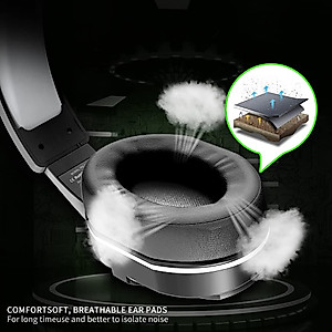 Kikc PS4 Gaming Headset with Mic for Xbox One, PS5, PC, Mobile Phone and Notebook, Controllable Volume Gaming Headphones with Soft Earmuffs, Headphones for Kid - White