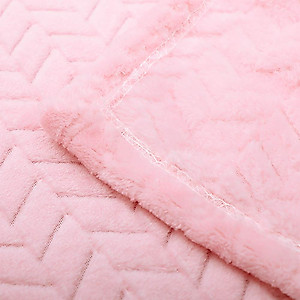 Baby Blanket Flannel, Cozy Throw Blankets for Newborn Infant and Toddler, Super Soft and Warm Receiving Baby Blanket for Crib Stroller (Pink 25 * 32")