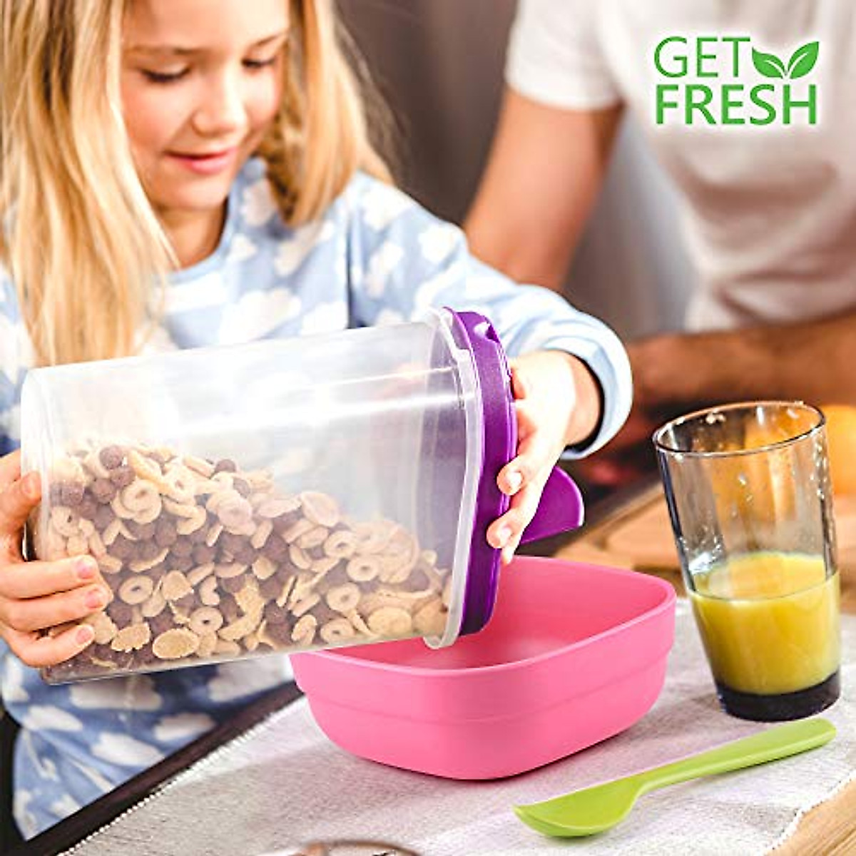 Bamboo Kids Bowls, 4 Pack Set, Stackable Bamboo Dinnerware for Kids, Bamboo Fiber Kids Bowls Set, Dishwasher Safe and Stackable