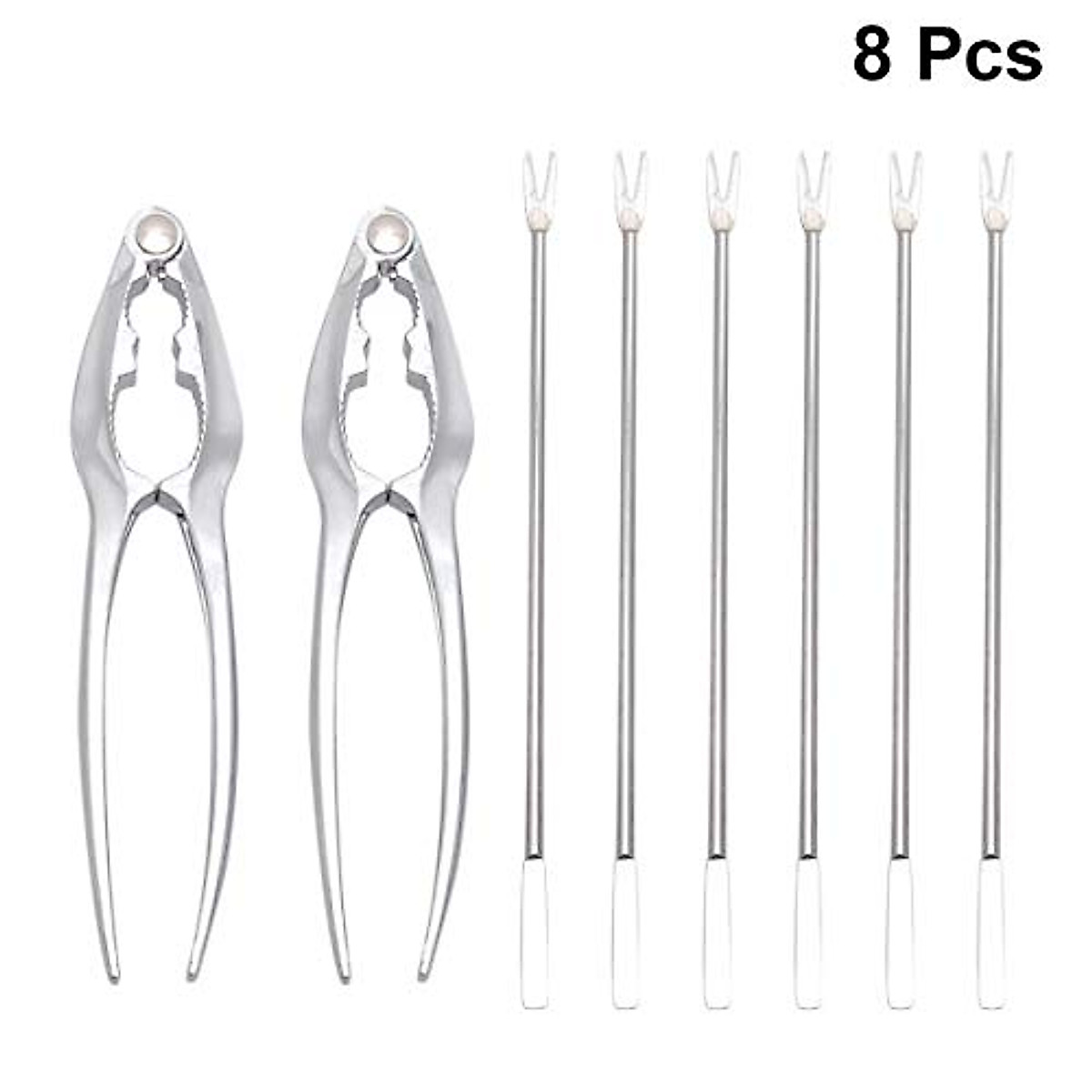 Household Tools Stainless Steel Set 8pcs Lobster Crackers and Picks Set Walnut Opener Crab Leg Tools Stainless Steel Seafood Crackers Forks Nut Set Zinc Alloy Household Tool Set