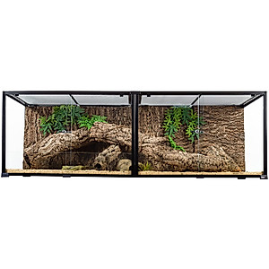 OIIBO Upgrade Extra-Long Reptile Terrarium, 72" x 24" x 24" Extra Large Spliceable Reptile Glass Tank with Double Front Sliding Doors for Adult Reptiles Boa Snake Bearded Dragon Gecko Etc