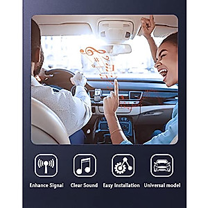 Hidden Car Antenna Booster Amplifier Strengthen 25db,Universal 12V FM AM Radio Antenna Adapter for Car Stereo,Audio,Radio,Media,Head Unit Receiver