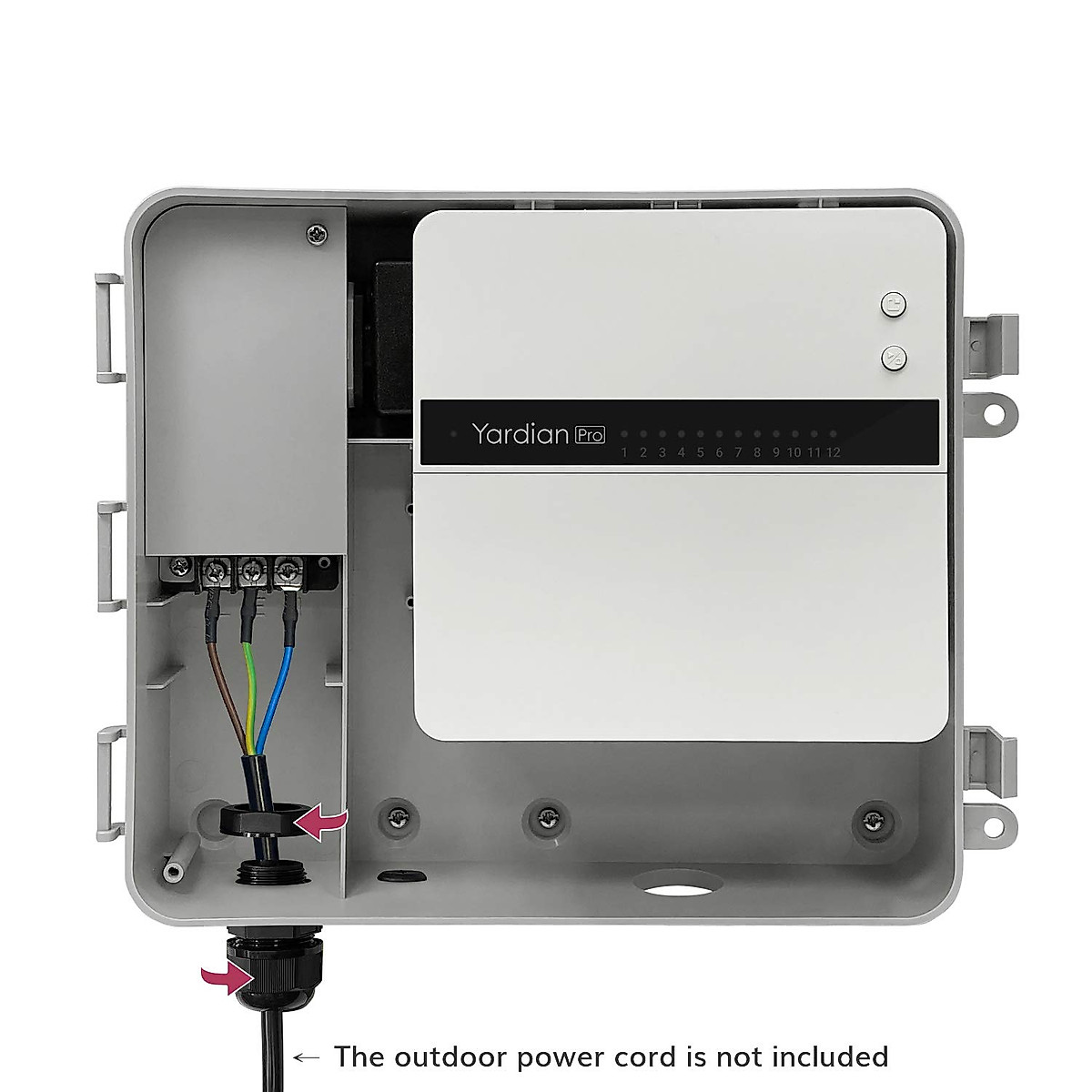 Aeon Matrix Yardian Pro 8 Zone Smart Sprinkler Controller with IP56 UV-Resistant Weatherproof Outdoor Enclosure - Control Buttons, HomeKit, Alexa, Google Assistant, Enhanced Wi-Fi, RJ45