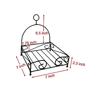PSW - Kitchen Accessories Napkin Holder Metal Square Luncheon Home Flat 7" - Black Product SKU: SZ-6022