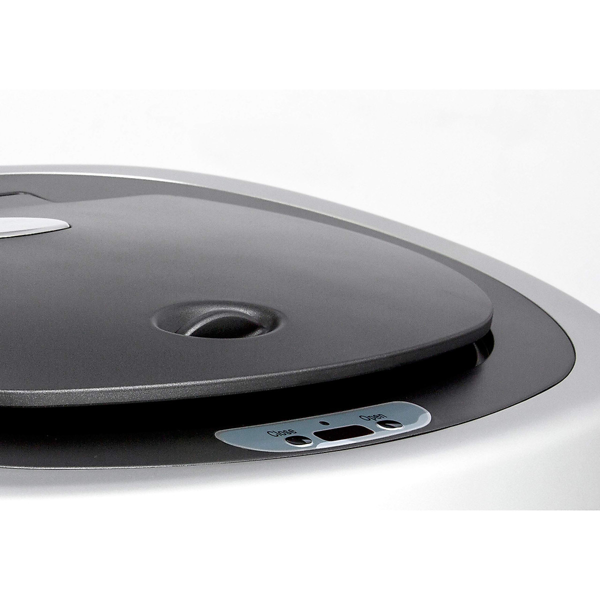 NINESTARS DZT-50-9 Automatic Touchless Infrared Motion Sensor Trash Can, 13 Gal 50L, Stainless Steel Base (Oval, Silver/Black Lid)