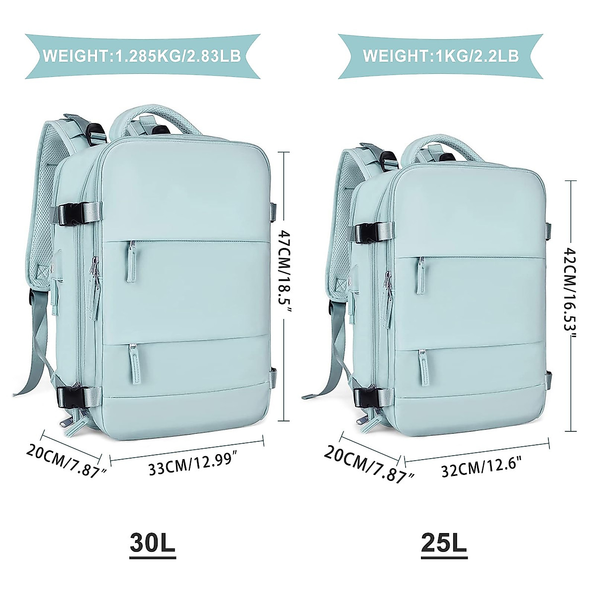 coowoz Large Travel Backpack Women, Carry On Backpack,Hiking Backpack Waterproof Outdoor Sports Rucksack Casual Daypack School Bag Fit 15.6 Inch Laptop with USB Charging Port Shoes Compartment