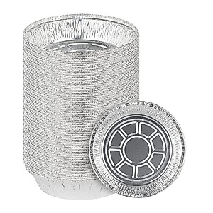 Mr. Miracle Pack of 50 Disposable Aluminum Foil Pans –7 Inch Circular Aluminum Pans, Ideal for Baking, Storing, Heating, Serving, BBQ - Round Foil Pans