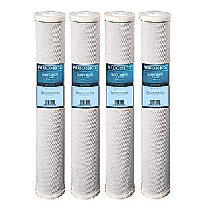 Bluonics 20" x 2.5" CTO Carbon Block Water Filter 4 ( 5 micron ) Whole House Cartridges