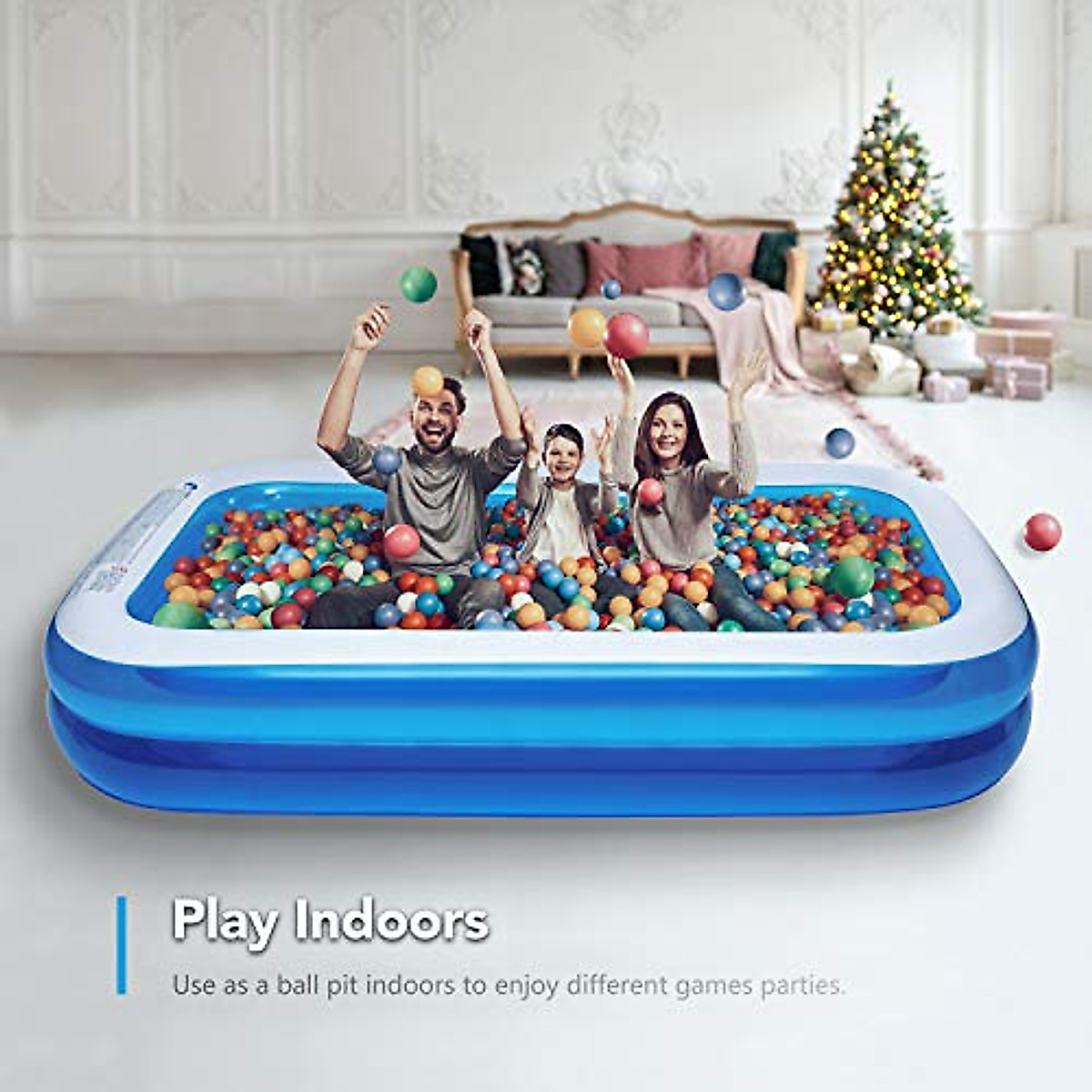 CHICLIST Inflatable Swimming Pool 120" X72" X20" Family Swim Center for Kids Full-Sized Lounge Pool for Kids Adults Easy Set for Backyard Summer Water Party Outdoor Kiddie Pools