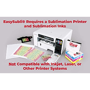 Siser EasySubli HTV - Printable Sublimation Heat Transfer Vinyl - 10 Sheets of EasySubli (8.4"x11") and 10 Sheets of EasySubli Mask (8"x10")