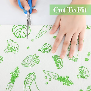 20 Pack Refrigerator Liners Absorbent Fridge Liner Veggie and Fruits Print Shelf Liner Non Adhesive for Kitchen Tray Sink Drawer Cabinet Wire Shelves Organizer Mat, 12 x 24 Inch (Fresh)