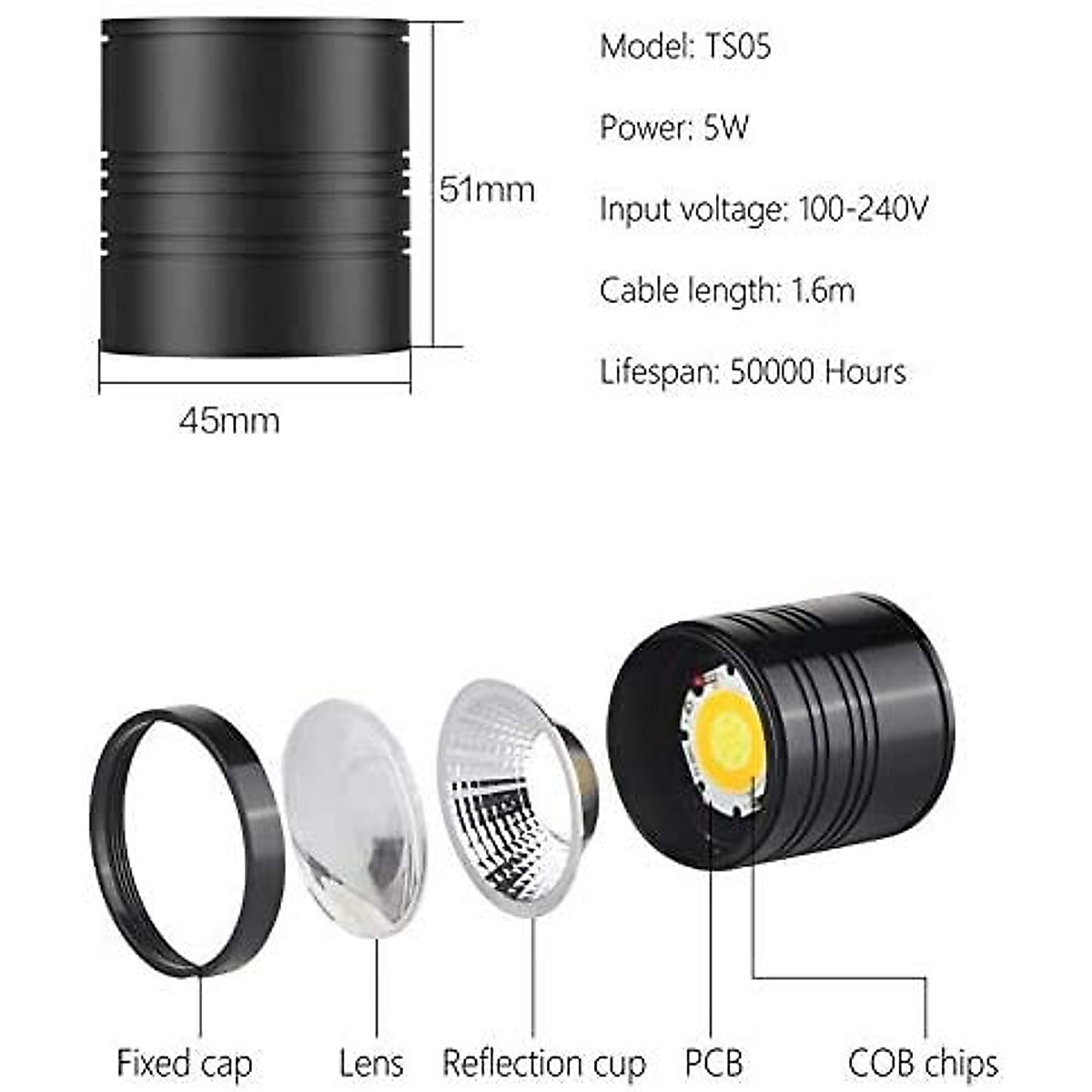 NILIPAL LED Aquarium Light - Freshwater Fish Tank Light Vivarium Terrarium Spotlight 3 Colors 3000K 4000K 6000K Cool Warm White for Planted Fish Tank (3 Colors)