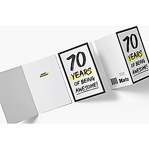 70th Birthday Card for Him Her - 70th Anniversary Card for Dad Mom - 70 Years Old Birthday Card for Brother Sister Friend - Happy 70th Birthday Card for Men Women | Karto – Being Awesome (Black)