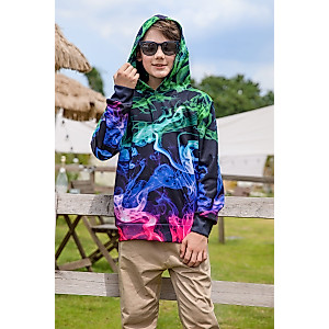 Idgreatim Kids Smoke Printed Sweatshirt 3D Graphic Long Sleeve Crewneck Hoodies Funny Children Boys Girls Hoodies 8-10 Years
