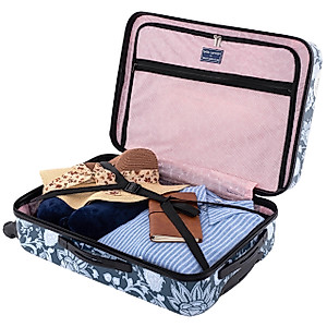 Travelers Club Bella Caronia 3 Piece or 20" Carry-On Voguish Luggage Set, Royal Pattern