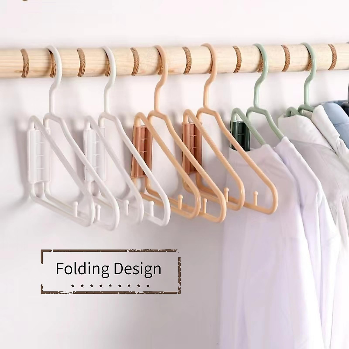 WRYLCYH 8 Pcs Foldable Hangers, Plastic Collapsible Hangers, Portable Folding Clothes Hanger, Foldable Travel Hangers, Foldable Hangers for Travel, Cruise, Home, Bedroom, Dorm (Green)