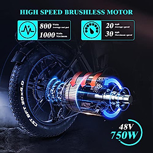 DAMSON Electric Bike for Adults 20" 4.0 Fat Tire Ebike 750W E-Bike Mountain Beach Snow R7 Folding Electric Bicycles with 48V 15Ah Removable Battery Shimano 8 Speed Up to 30MPH (Gray)